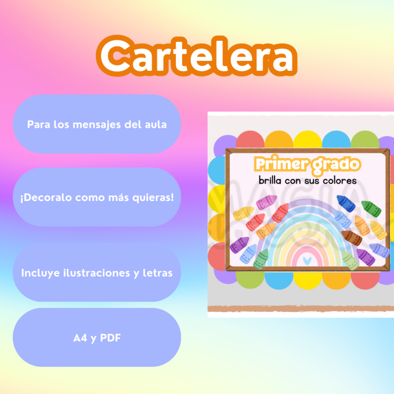 Marcos decorativos de cartelera Arcoiris – Magia Docente